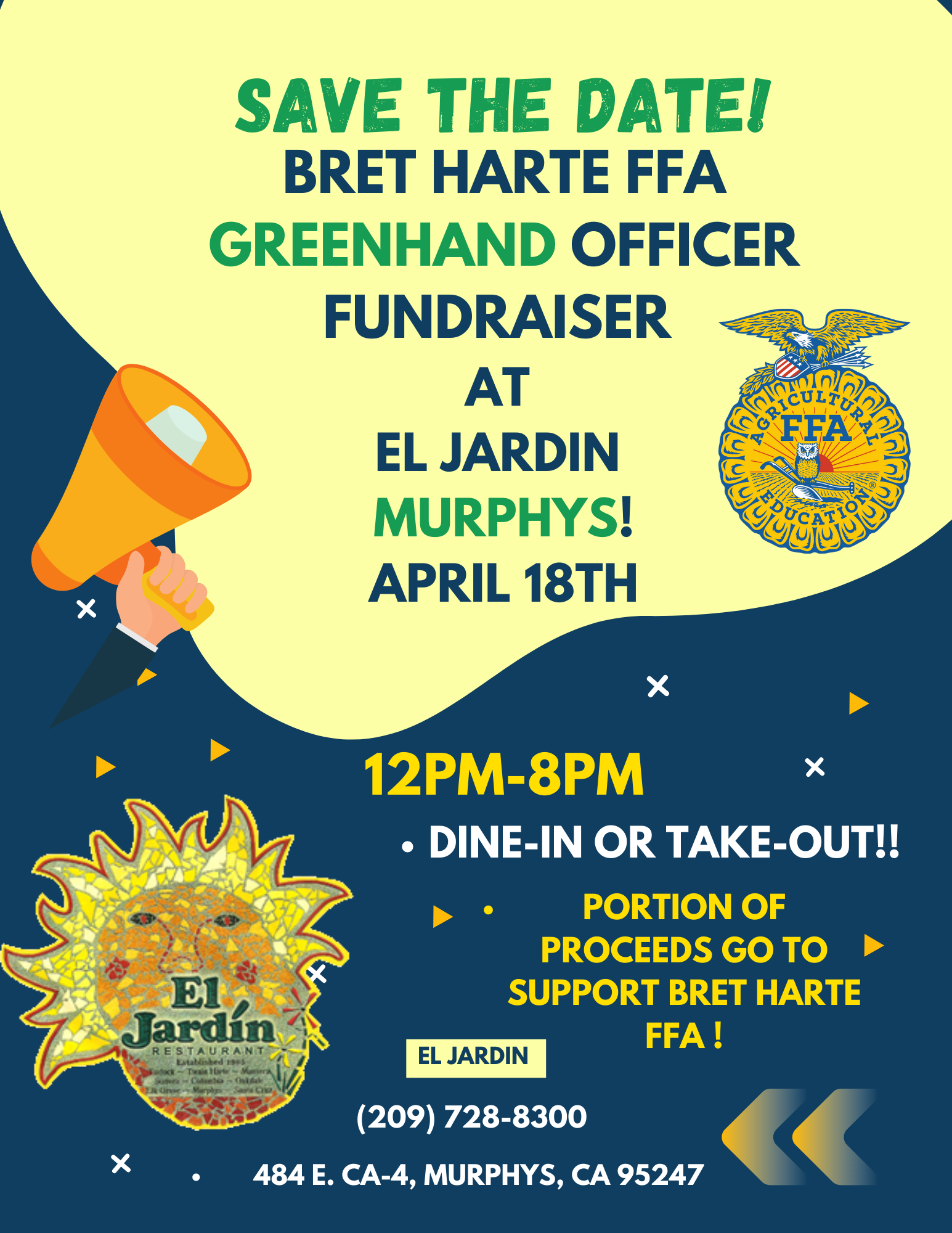 Bret Harte FFA’s Greenhand Officer Team Fundraiser at El Jardin – The ...
